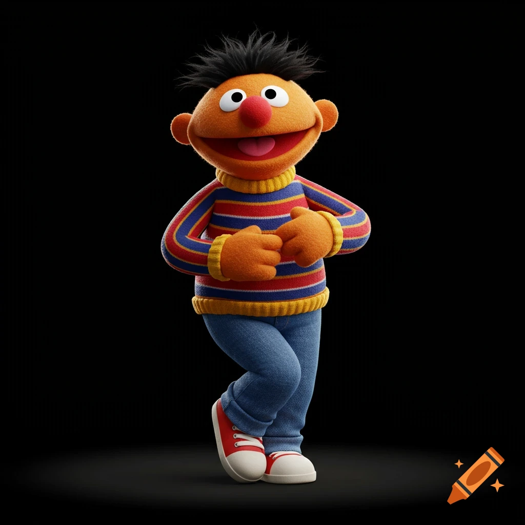 Curly+bear+sesame+street created on Craiyon