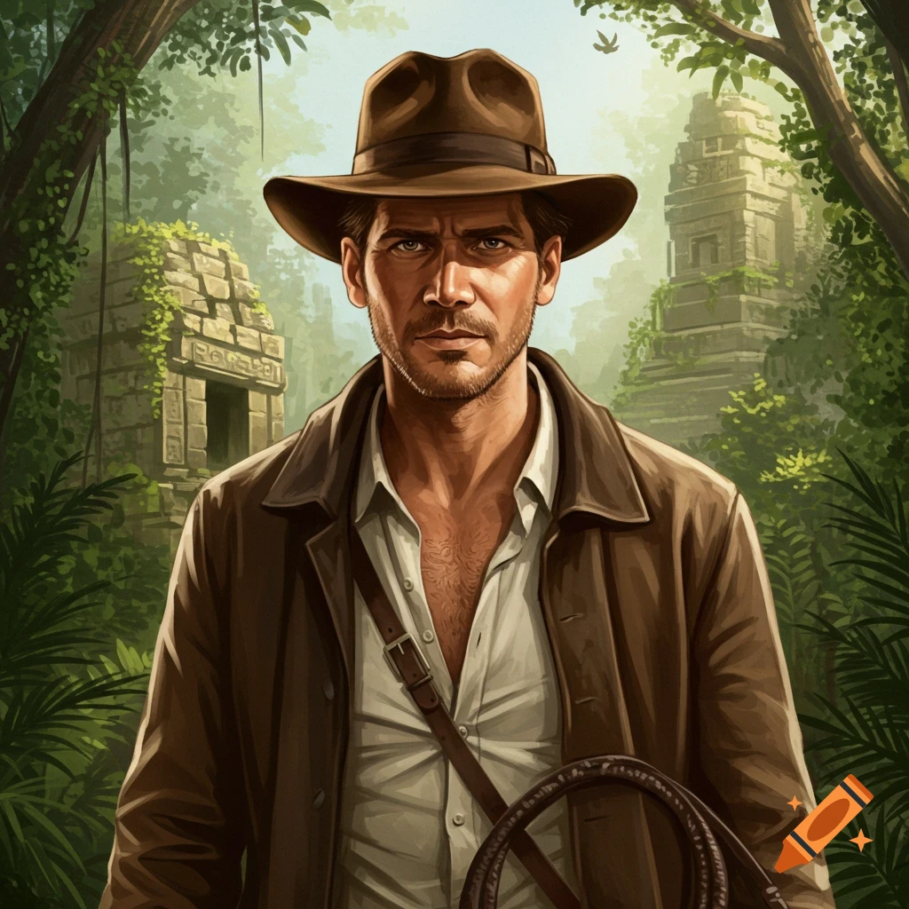 Dwayne Johnson in a safari-style uniform walking through a sunlit ...