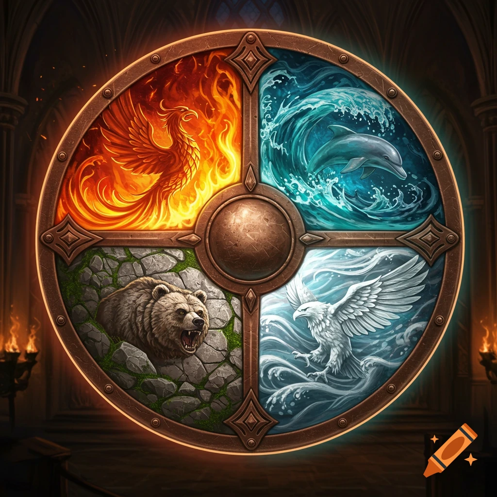 A 3D render of an ornate golden mask featuring a fierce dog-like face ...