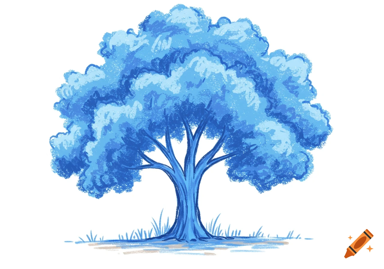 A green and brown low-poly tree rendered in 3D on a white background ...