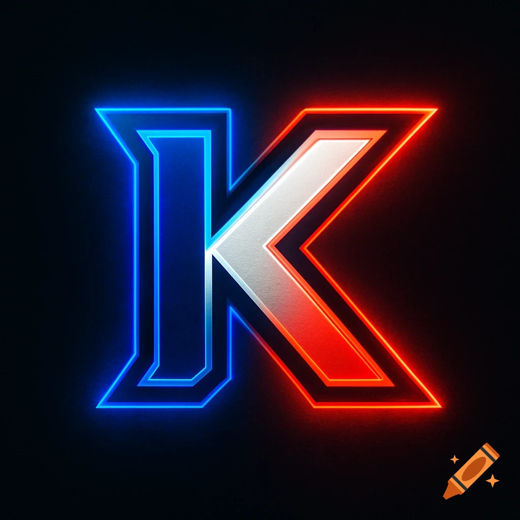 Metallic letters OP with a blue neon outline on a black background. on ...