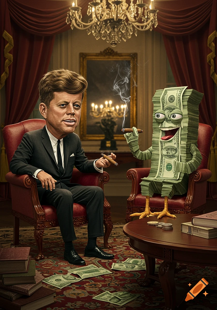 A Grinch-like character wearing sunglasses and gold chains sits at a ...