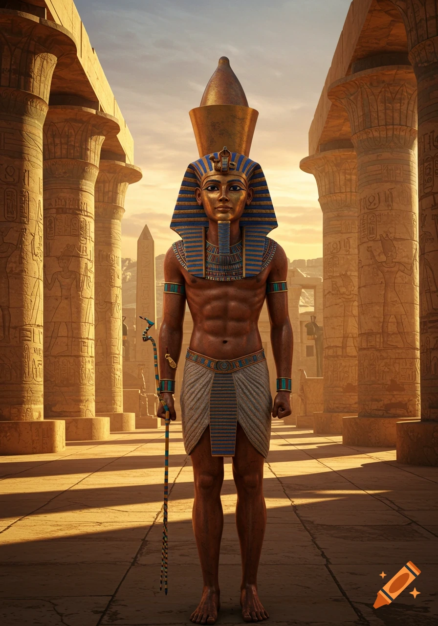 An ultra HD rendering of Thutmose III, an ancient Egyptian pharaoh ...