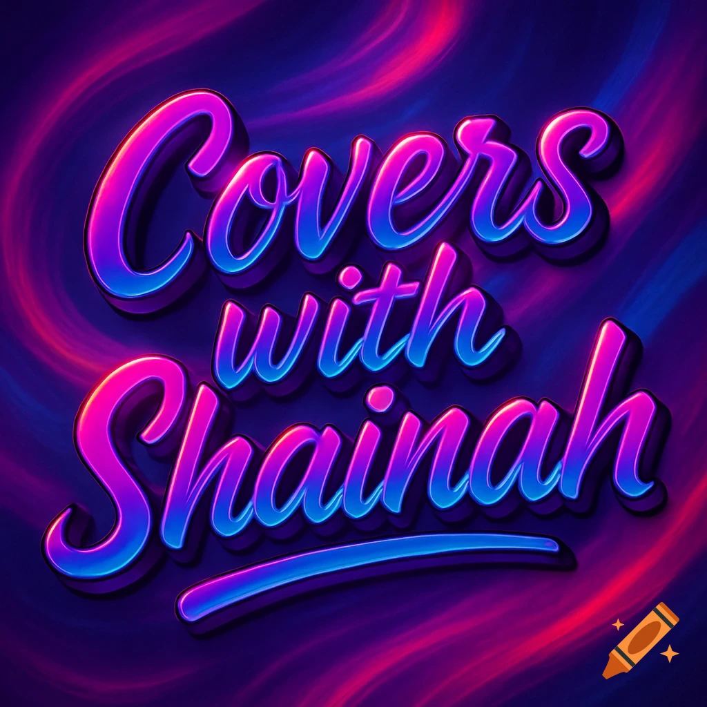 Stylized neon pink and blue text 'Covers with Shainah' on a vibrant ...