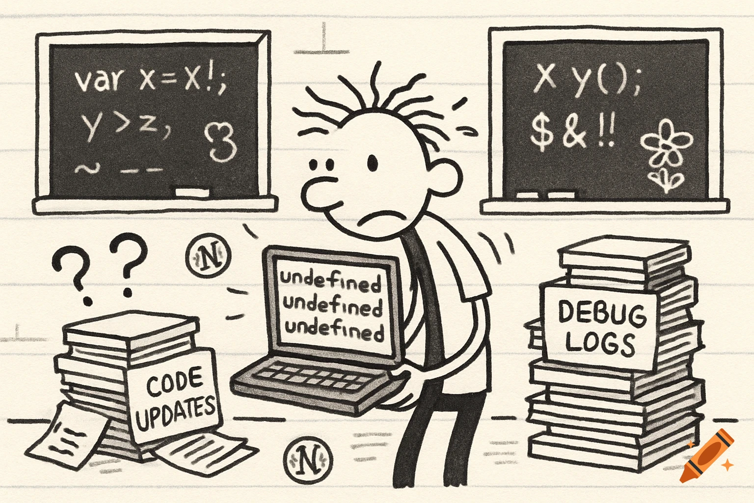 Cartoon illustration of a brain as a factory with security guard and ...