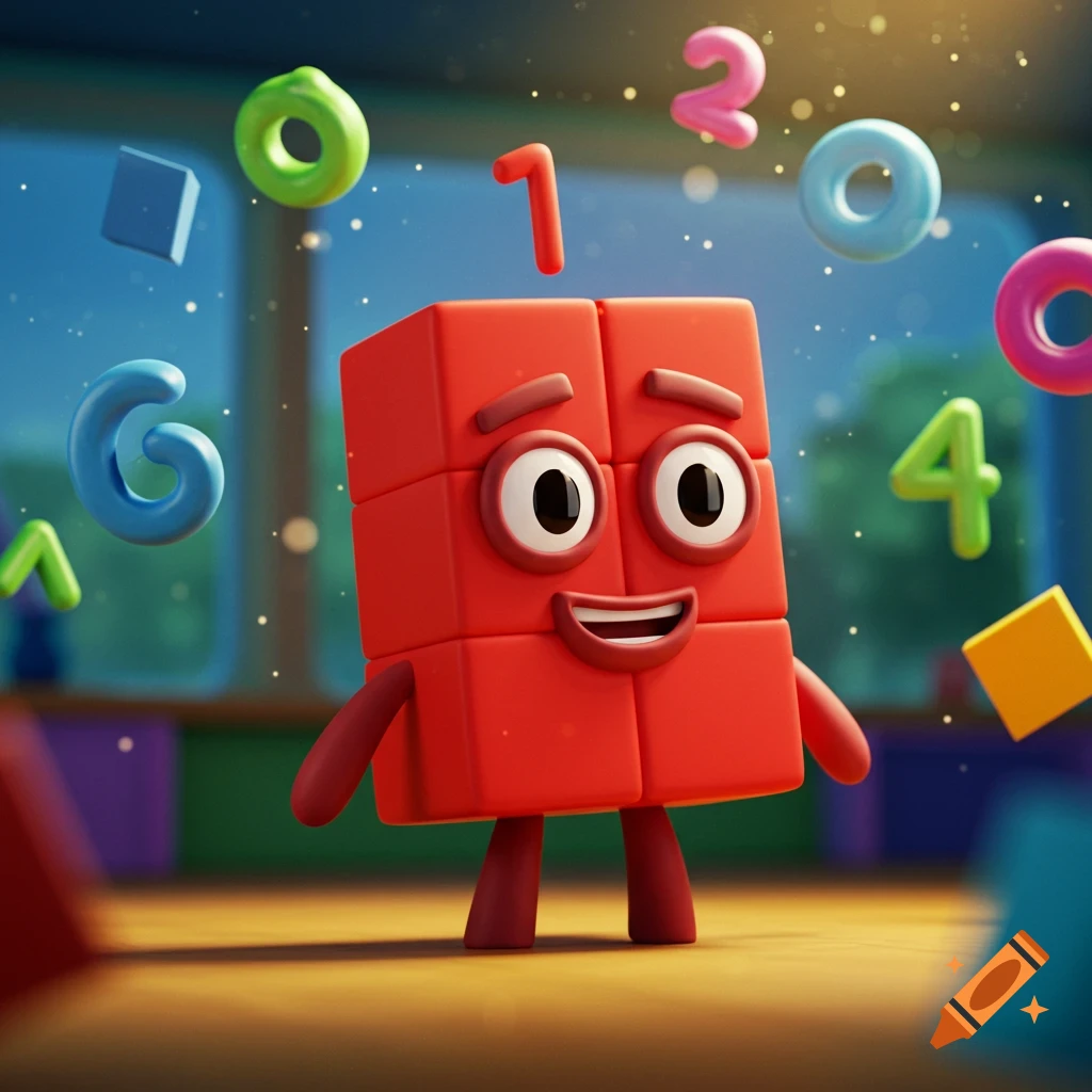 Numberblocks+face created on Craiyon