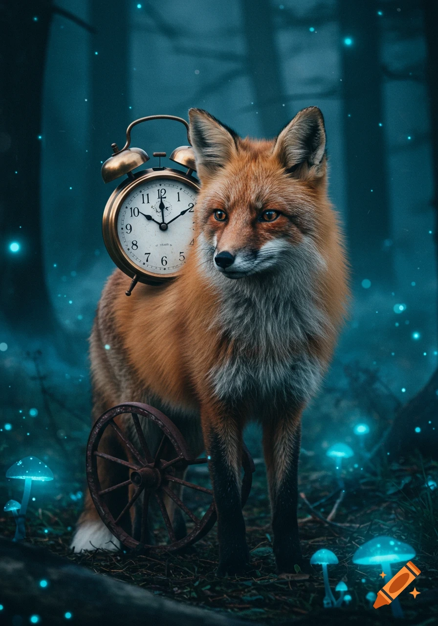 A grinning cartoon fennec fox with big ears looks directly at the ...