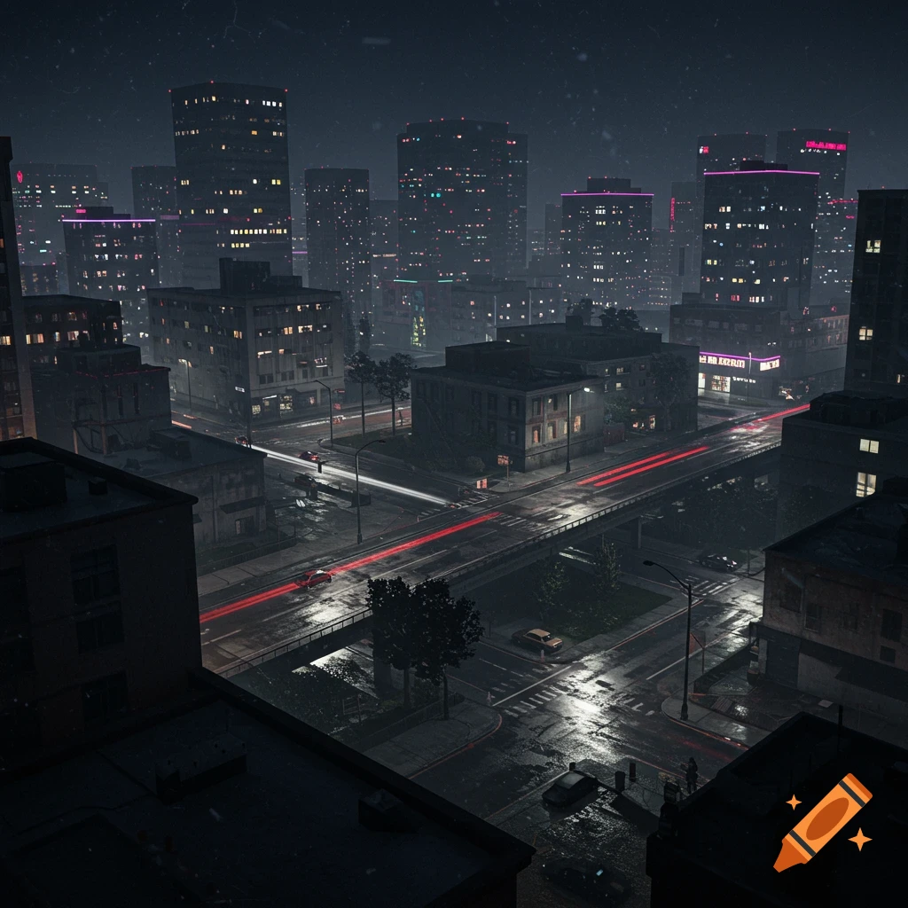 Night+city created on Craiyon