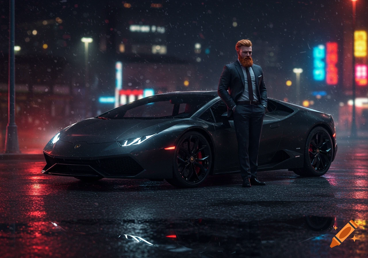 Lamborghini+standing+next+to+a+bugatti created on Craiyon