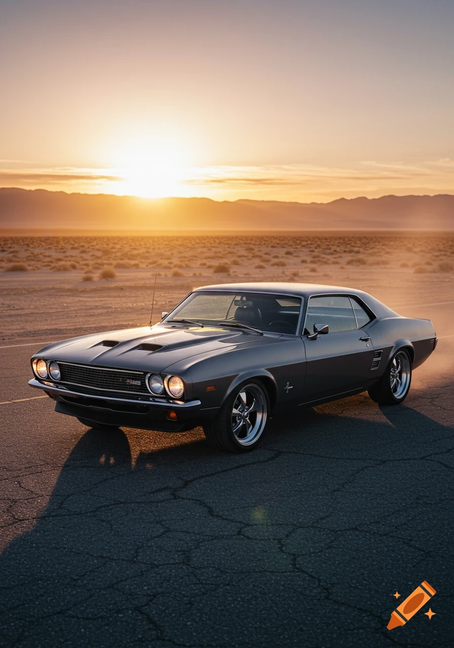A detailed, customized dark grey low rider car with a metal skull on ...