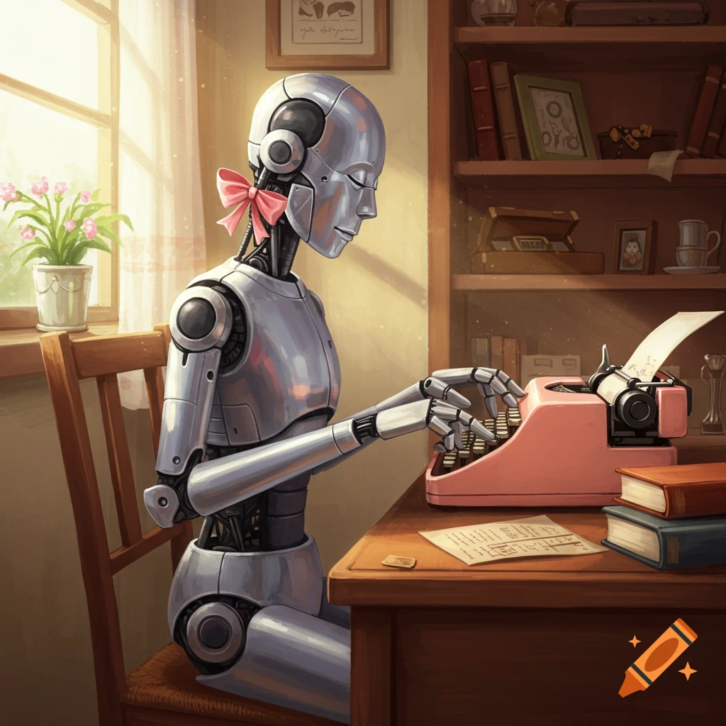 A cartoon robot with an open head showing gears, surrounded by comic ...