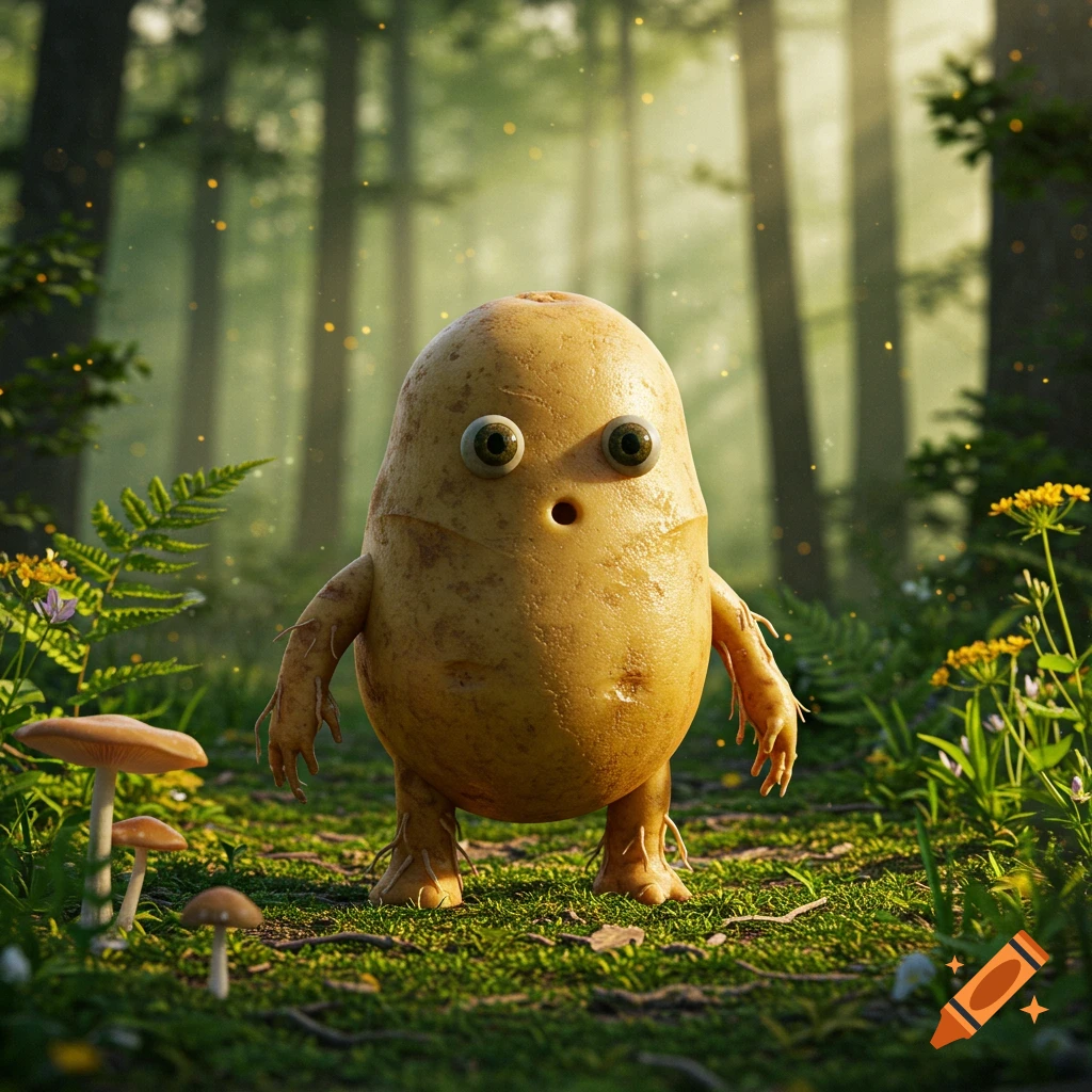 A photorealistic anthropomorphic cucumber character with a happy face ...