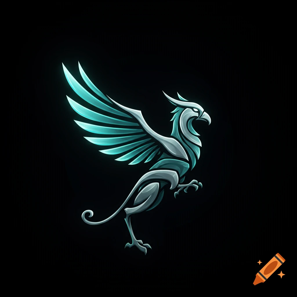 A metallic gold and dark grey stylized lion head logo, roaring with ...