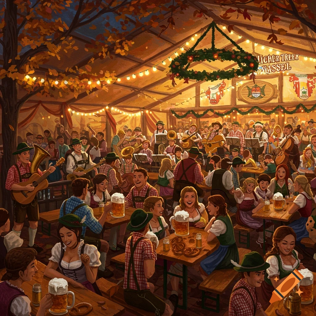 Cartoon poster for 'Die Ehkutze' party band, featuring musicians ...