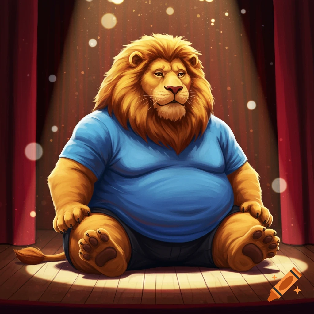 A vibrant 3D cartoon blue lion character with a pink mane, golden eyes ...