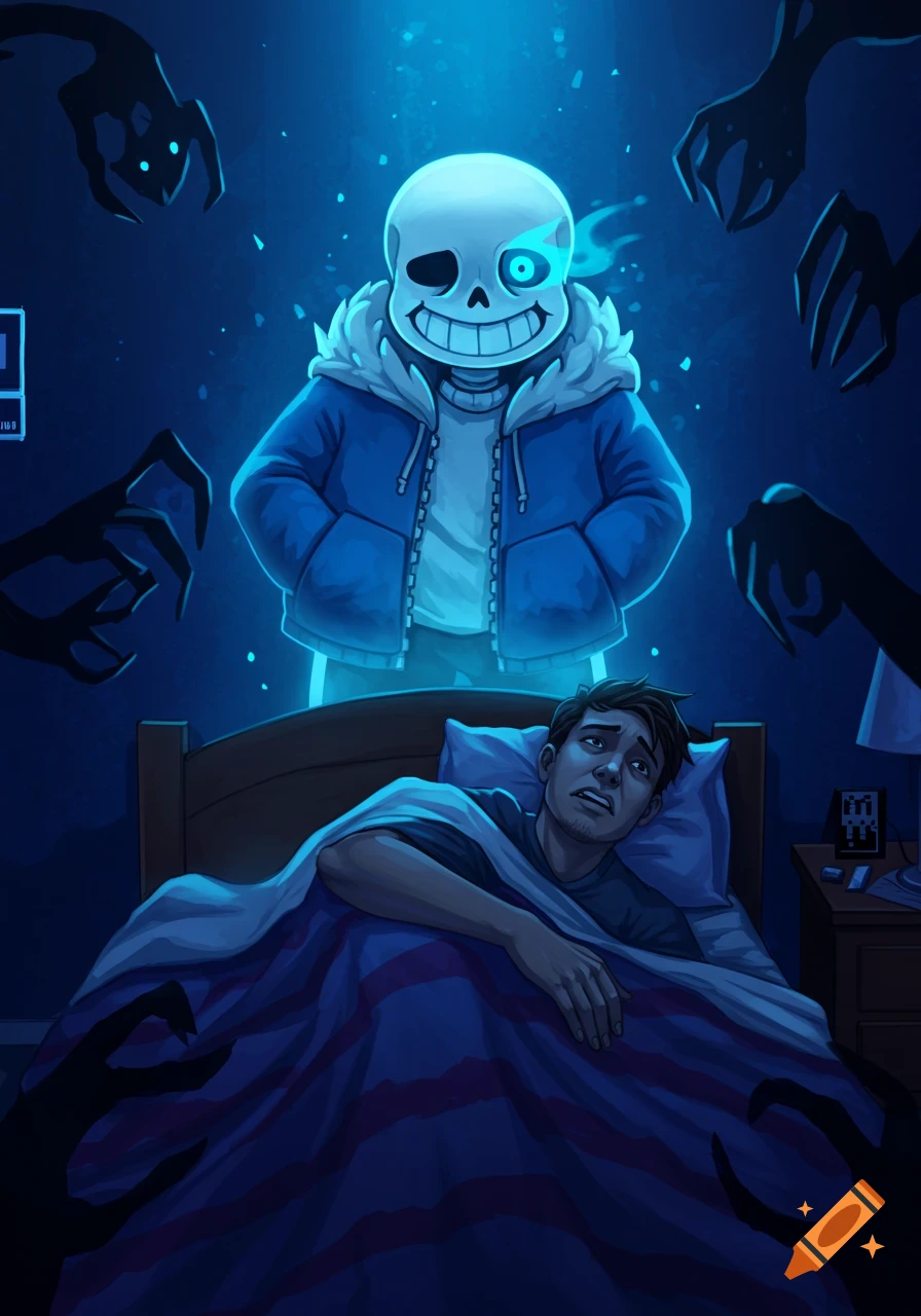 Man Nightmares About Sans Undertale created on Craiyon