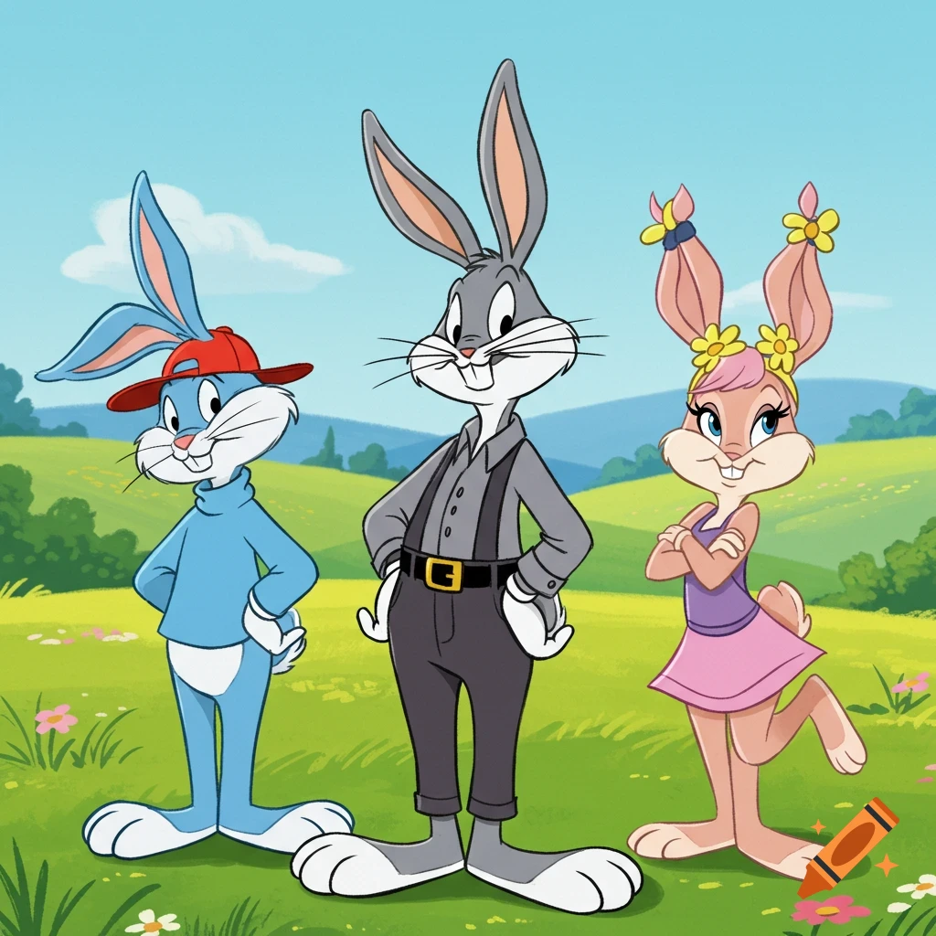 Buster Bunny, a blue cartoon rabbit in a USMC uniform, salutes on a ...