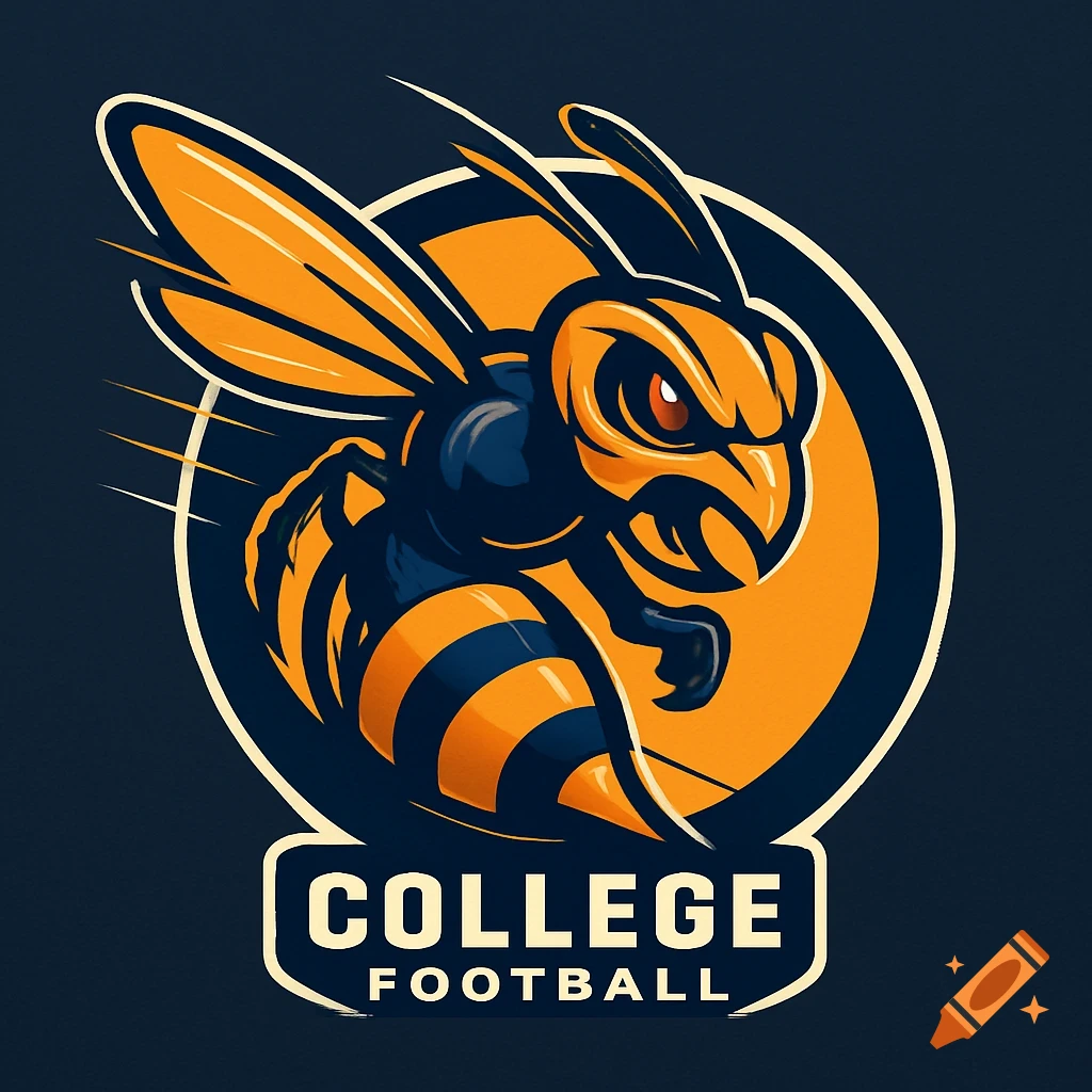 Stylized hornet mascot logo in yellow and black with 'COLLEGE FOOTBALL ...