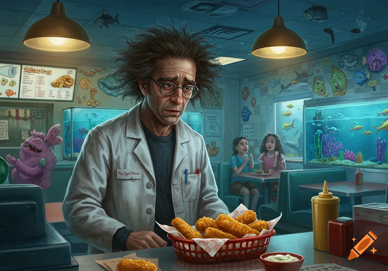 Arnold Schwarzenegger as a Terminator fast-food worker with robotic ...