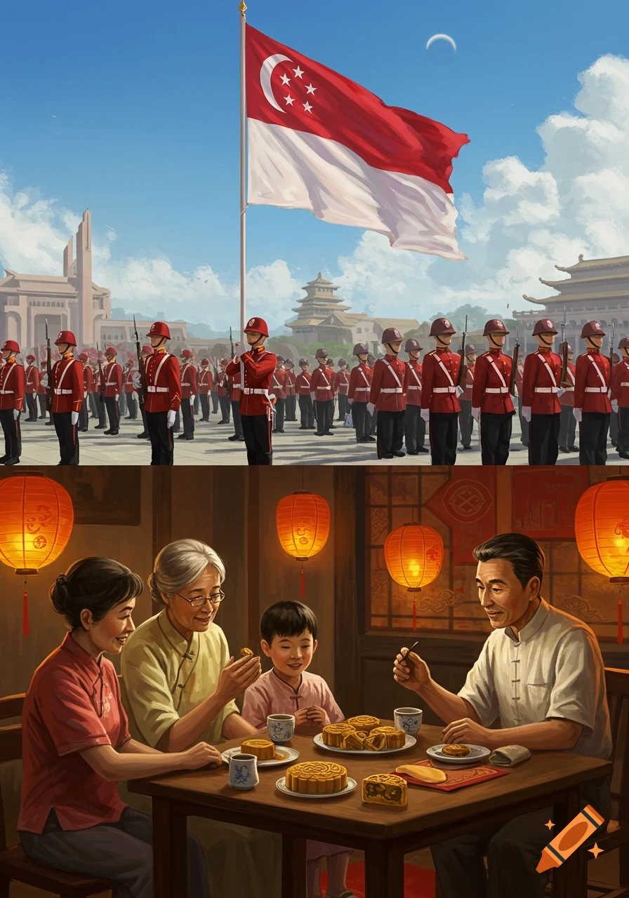 Two cartoon flag balls, one representing Malaysia and the other the UK ...