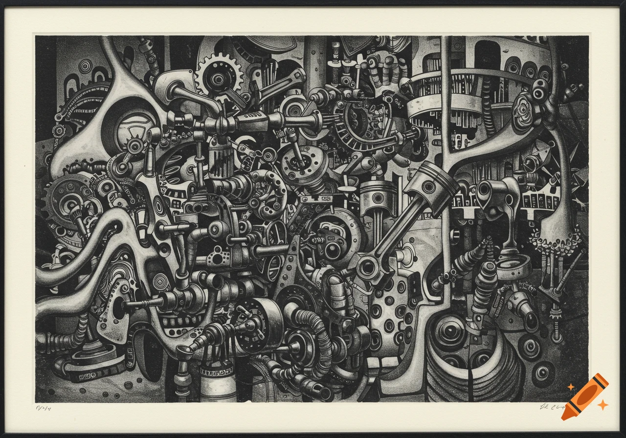 A detailed seashell and a red matchbox are arranged on a gray plane ...