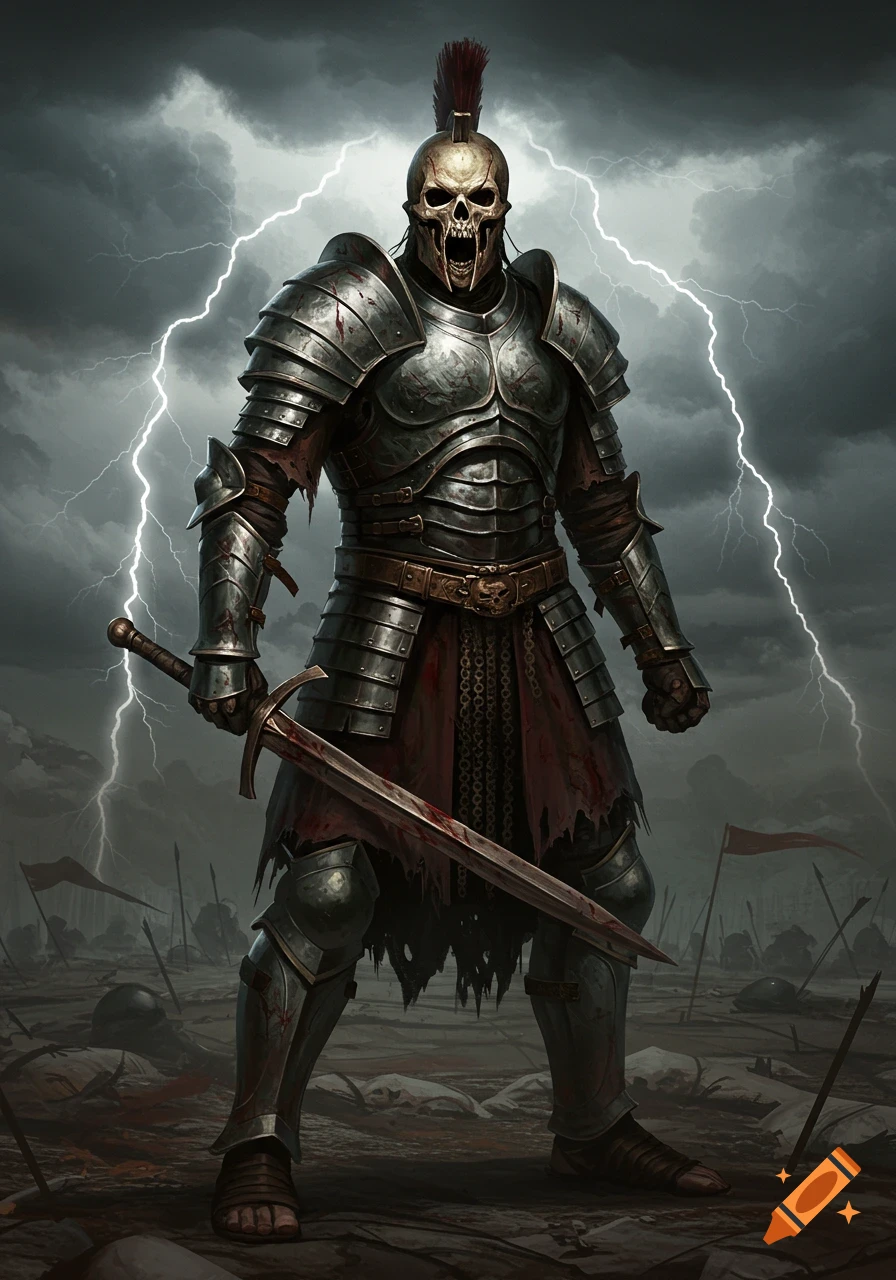 Bald warrior monk in ornate imperial Chinese armor, holding hook swords ...