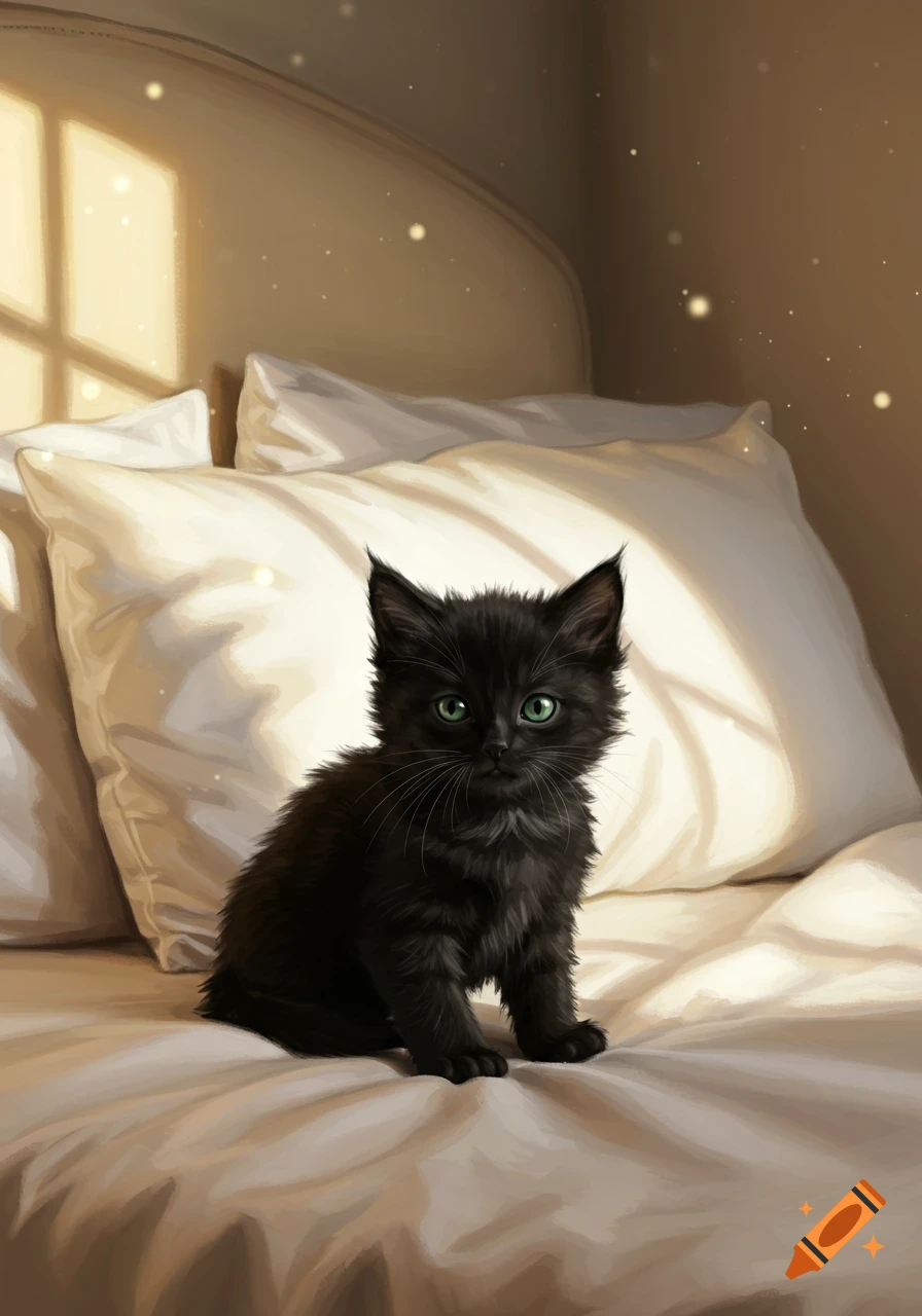 A fluffy white cat with bright green eyes sits on a luxurious royal ...