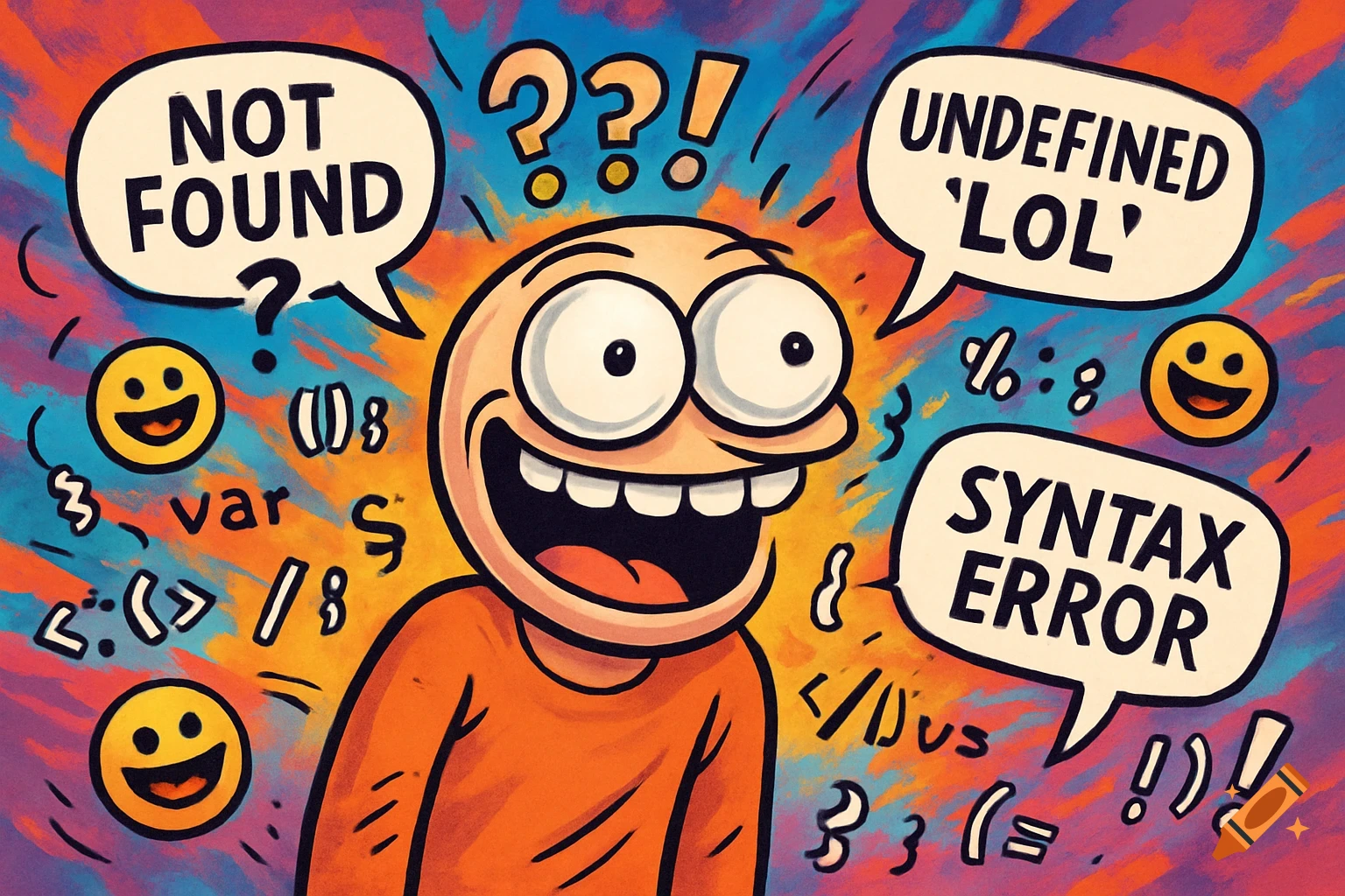 A cartoon boy sweating profusely with an anxious expression in a ...