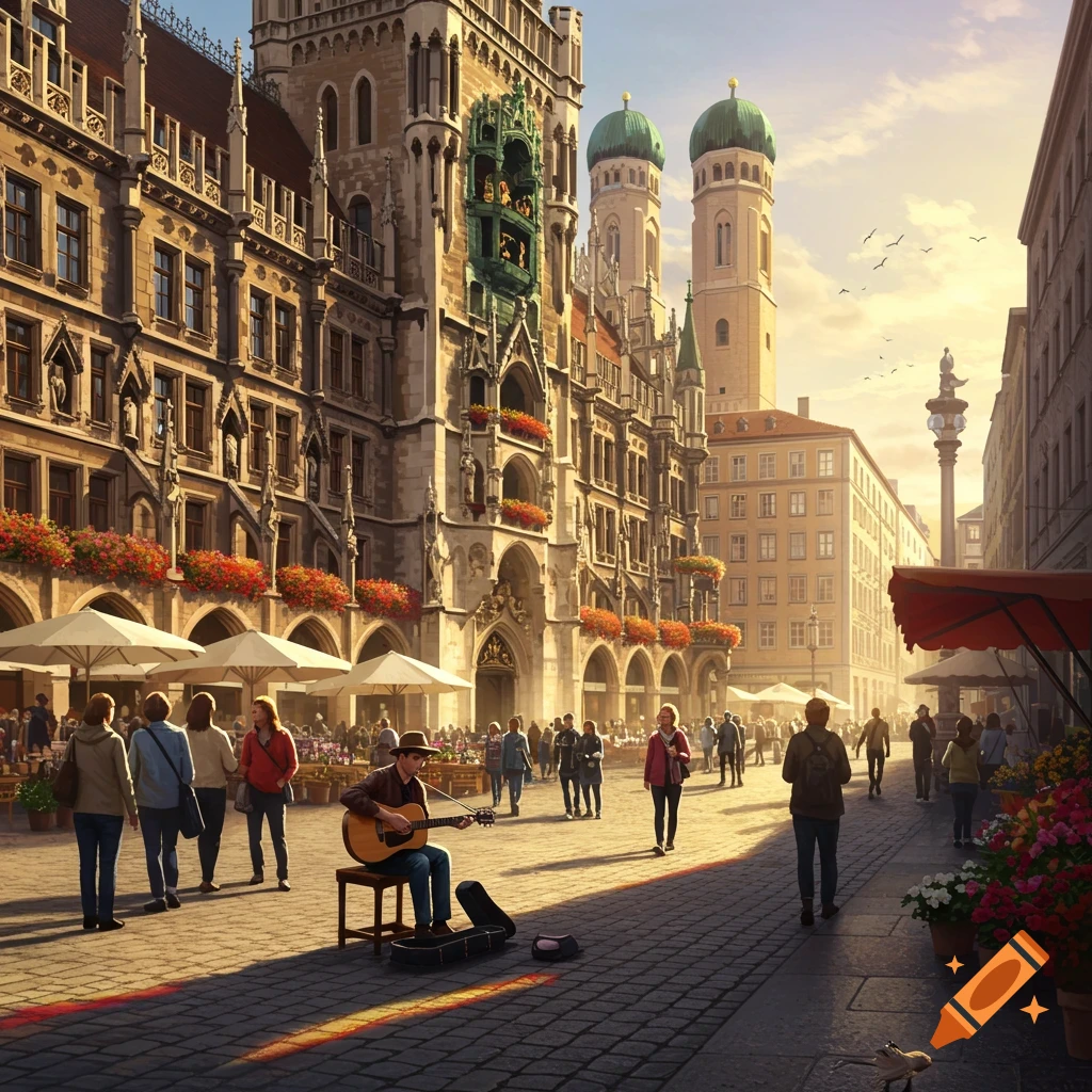 A sailboat on a river with a modern city skyline and a distinctive ...