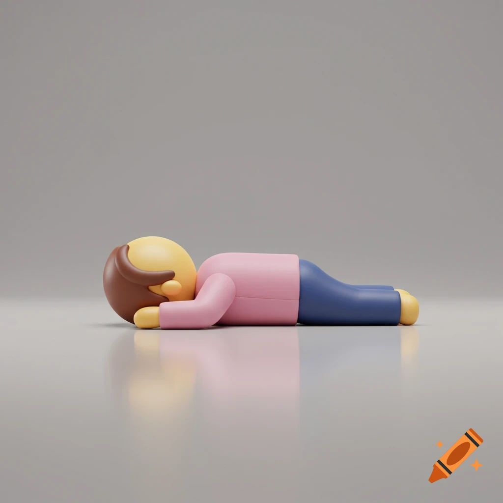 A red rubber glove with red feathers stands on a yellow block character ...