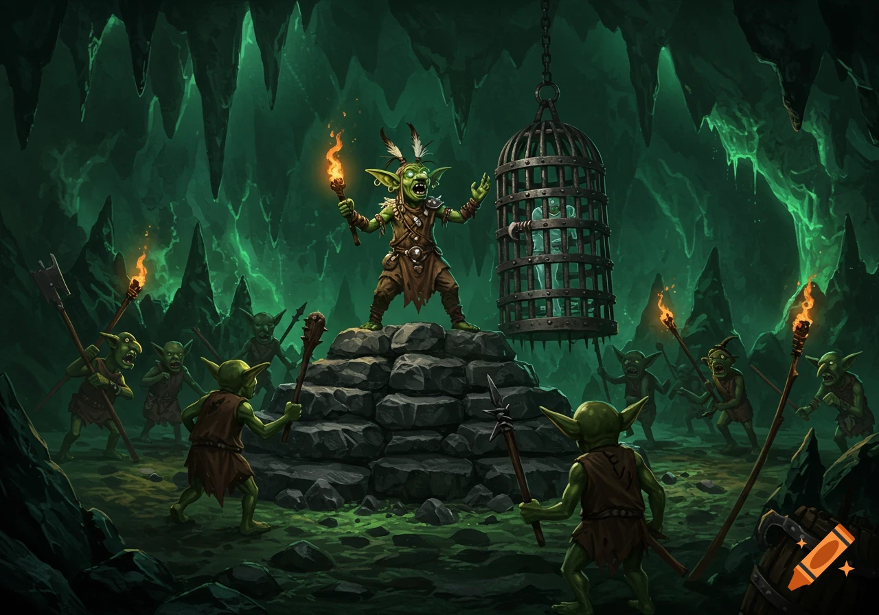 Fantasy digital painting of robed characters holding glowing blue ...