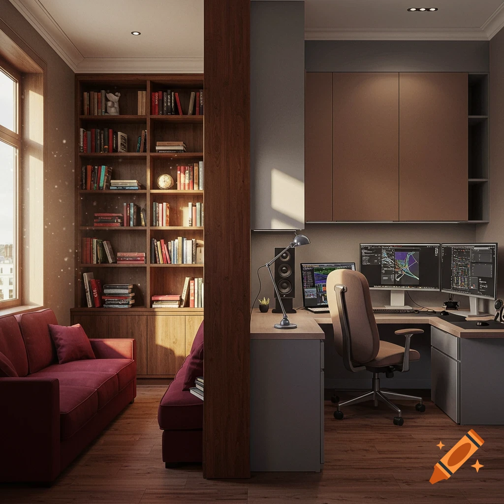 High tech library with LANA logo on Craiyon