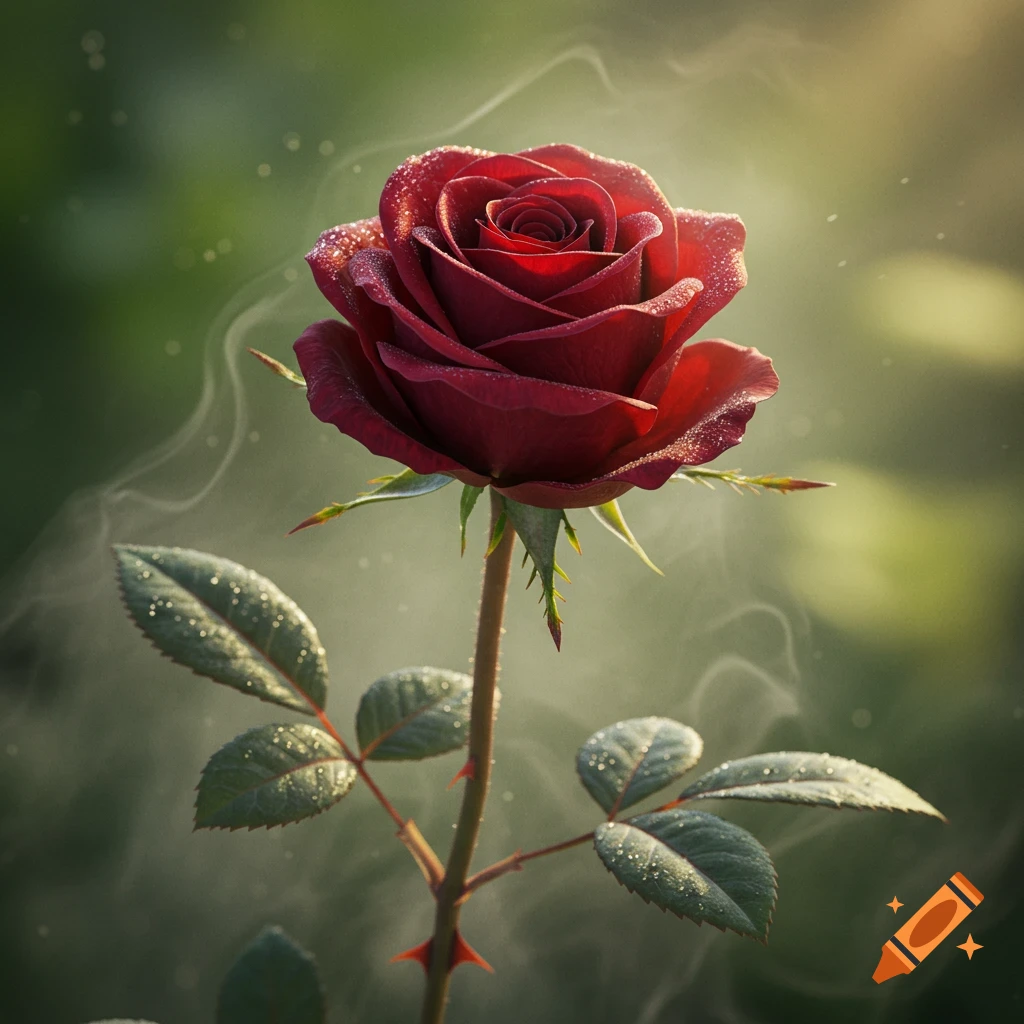 A red rose made from pipe cleaners lies on a white surface. on Craiyon