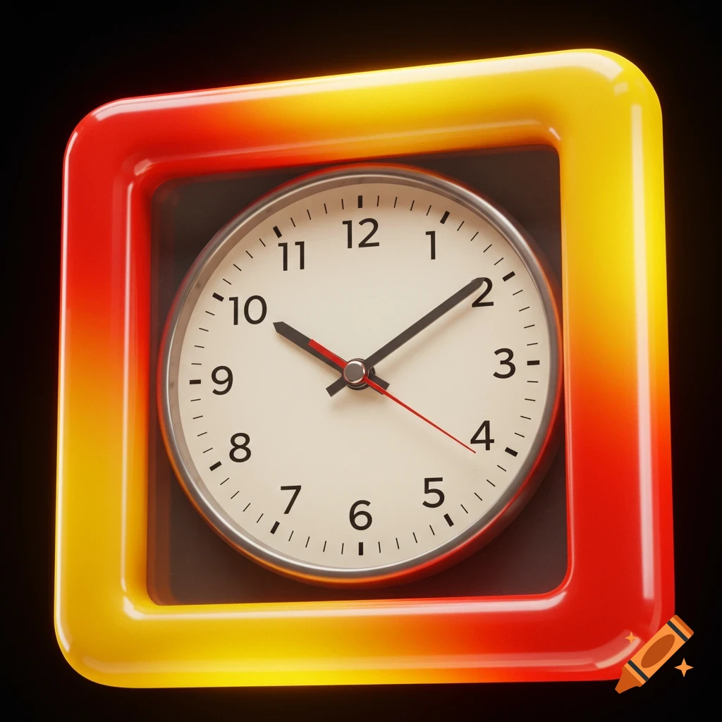 A stylized illustration of a sunflower with a clock face at its center ...