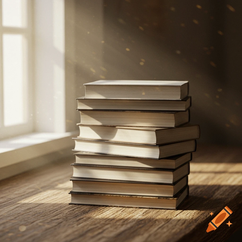 Mug+that+looks+like+a+stack+of+books created on Craiyon