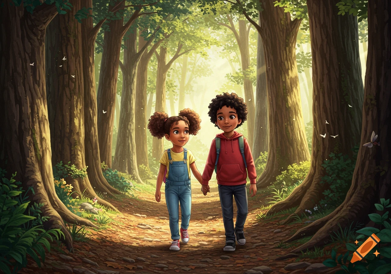 Stylized illustration of six kids on bikes in profile, silhouetted ...