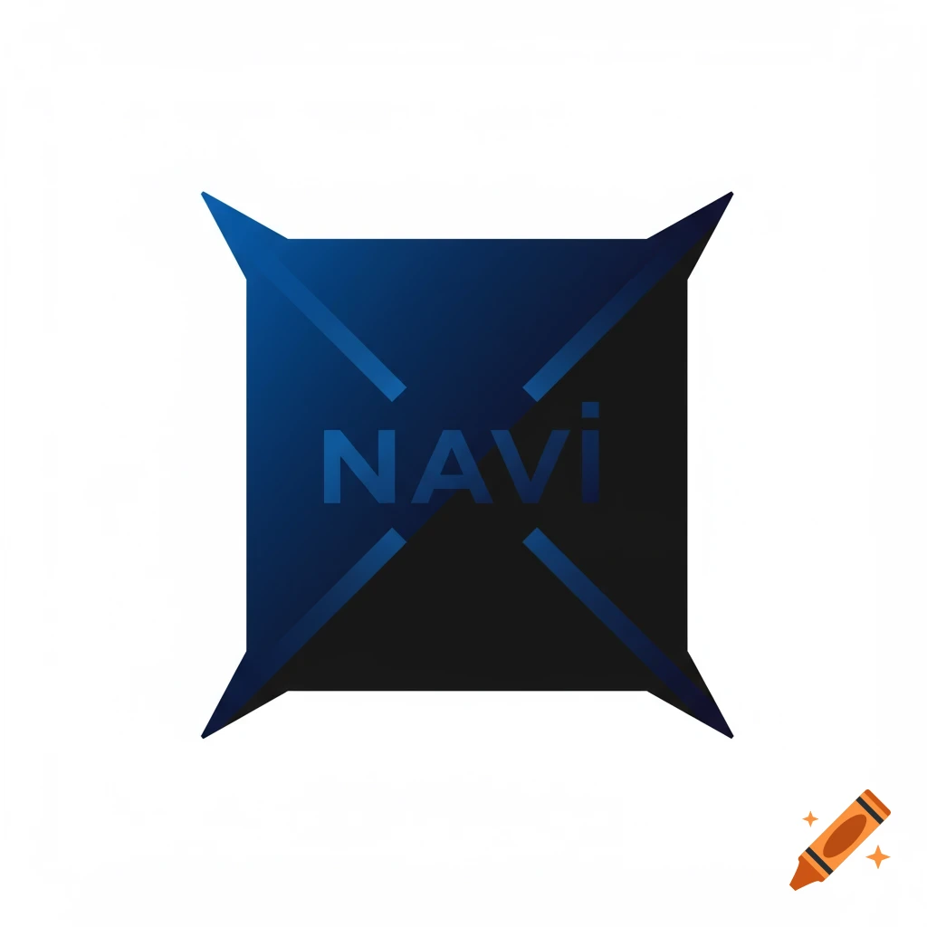 A blue and black geometric square logo with sharp corners and the word ...