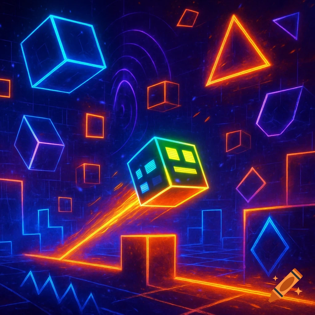 Anime style man looking out of car window in a colorful room, with ...