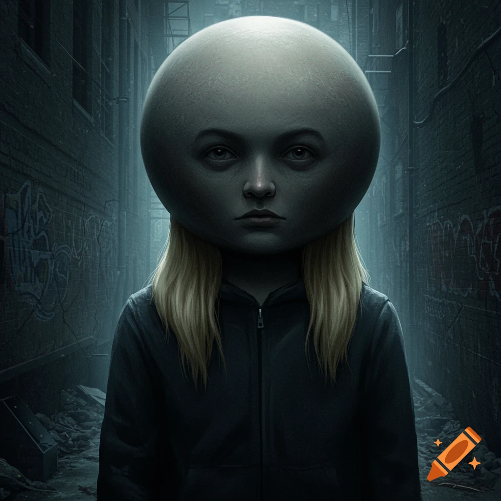 Ballerina in futuristic dark city in Giger style on Craiyon