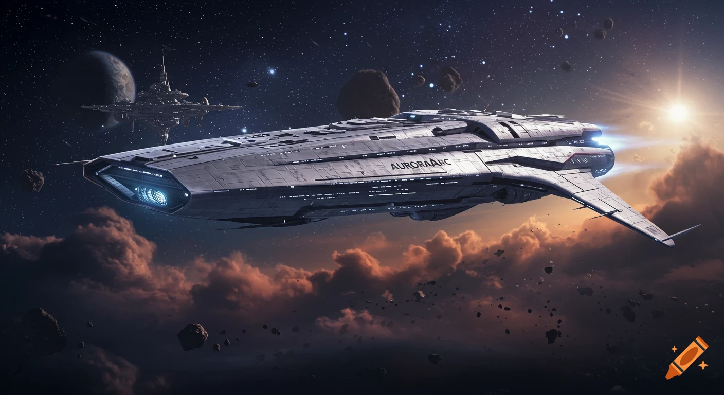 A futuristic flying tank with multiple weapon turrets and rocket ...