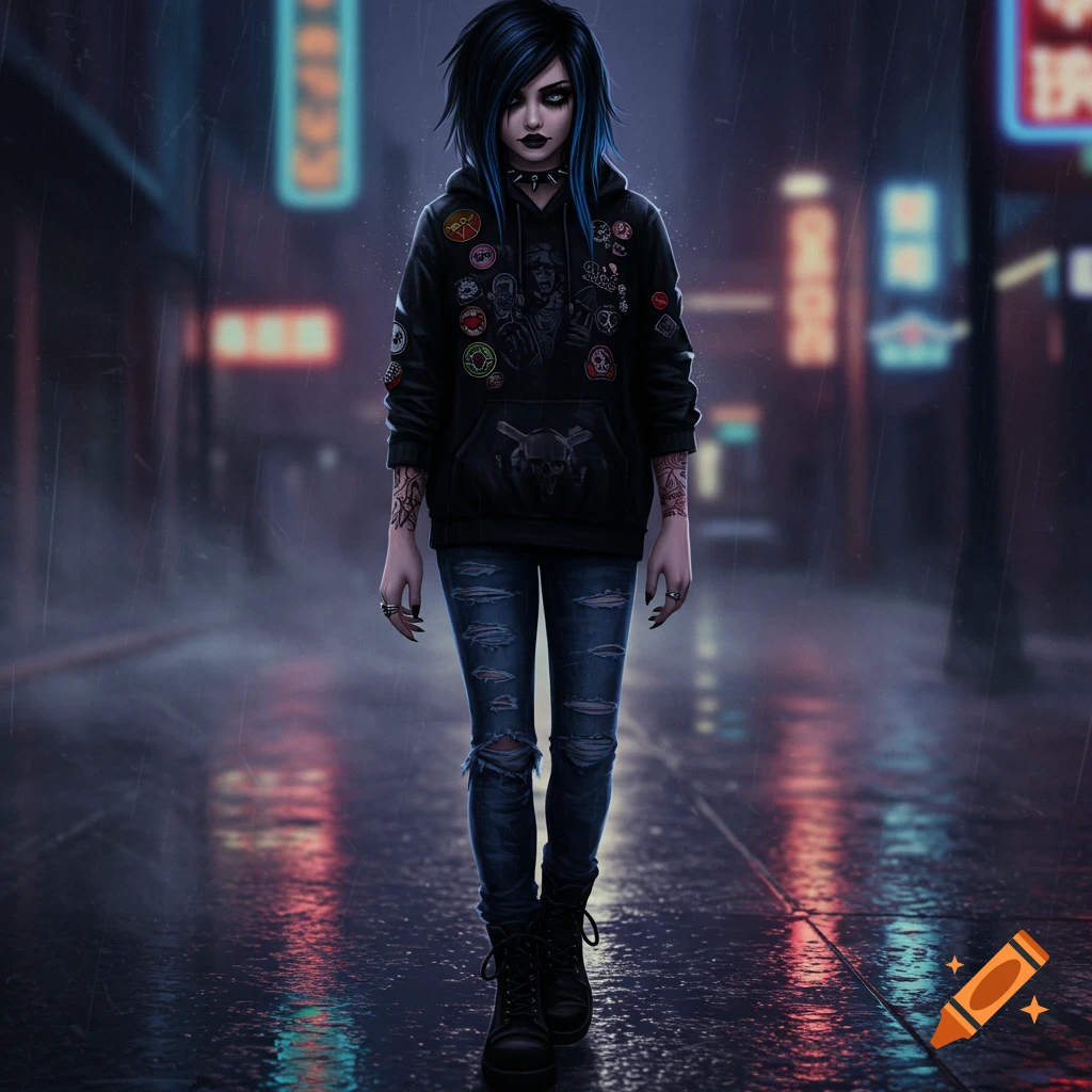 A dark-haired man with cat ears and tail, wearing black, holds a doodle ...