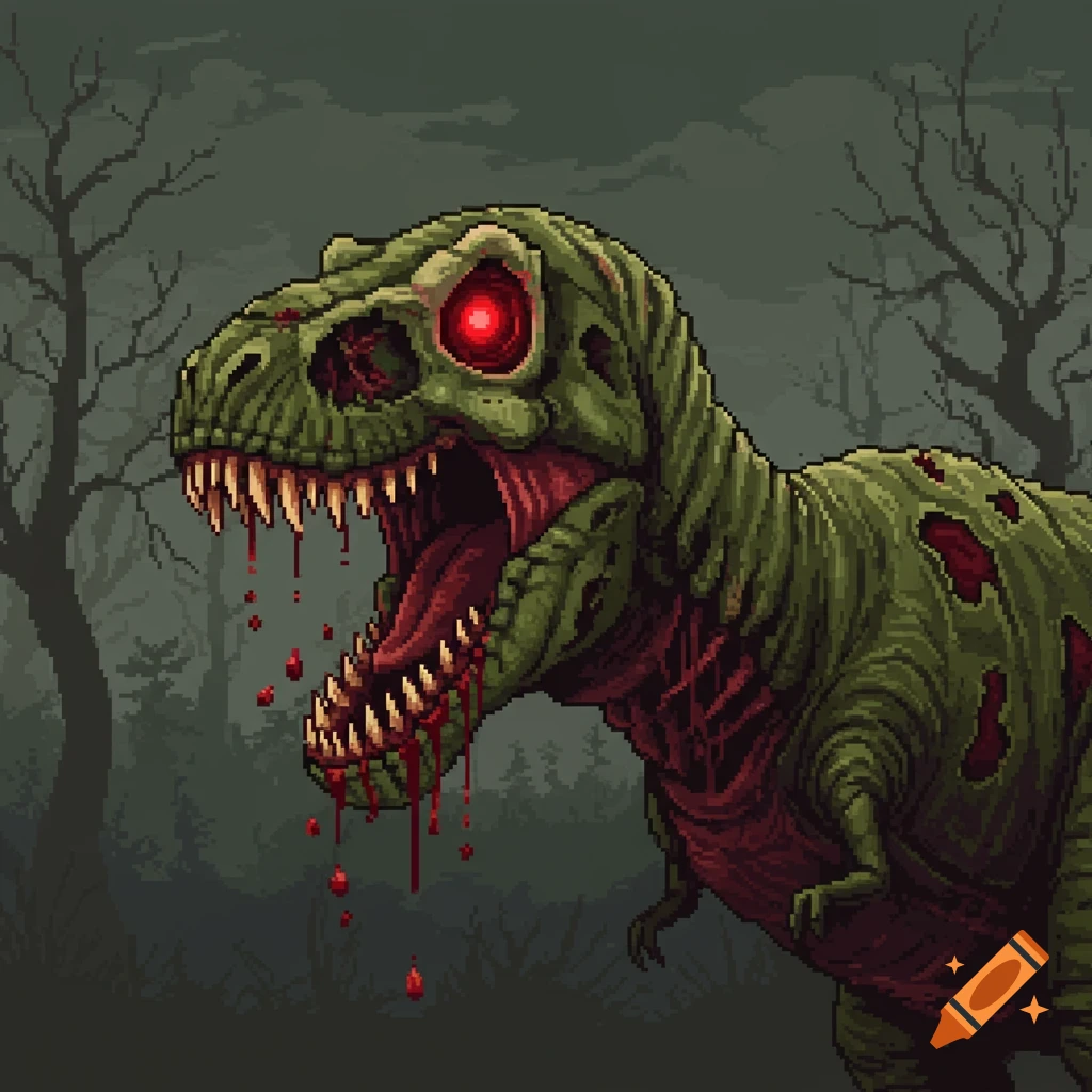 Cave painting of a Tyrannosaurus Rex riding a bicycle on Craiyon