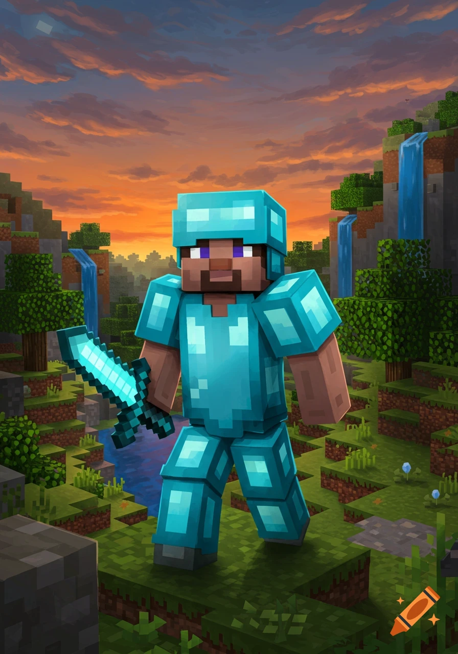 Minecraft's Steve looks into a glowing treasure chest while an Enderman ...