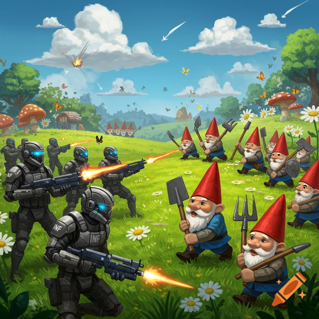 Hyper-realistic leprechaun atop red crayon missile in flight on Craiyon