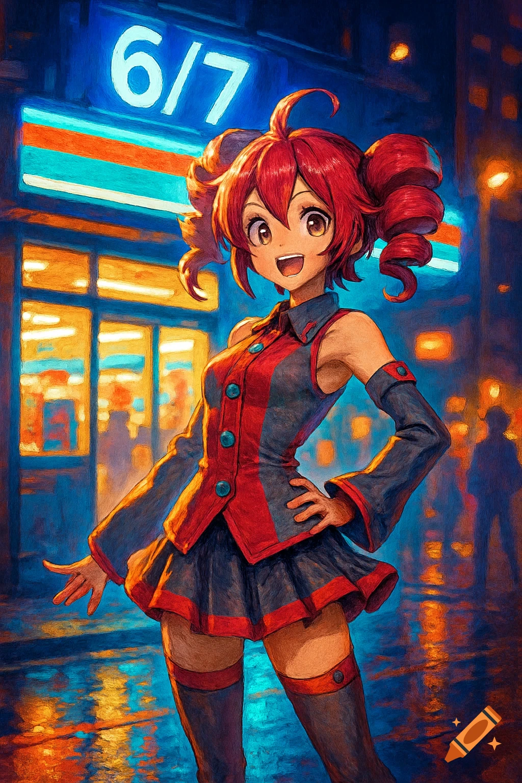 Anime drawing of Robin Buckley in a 'Scoops Ahoy' sailor uniform ...