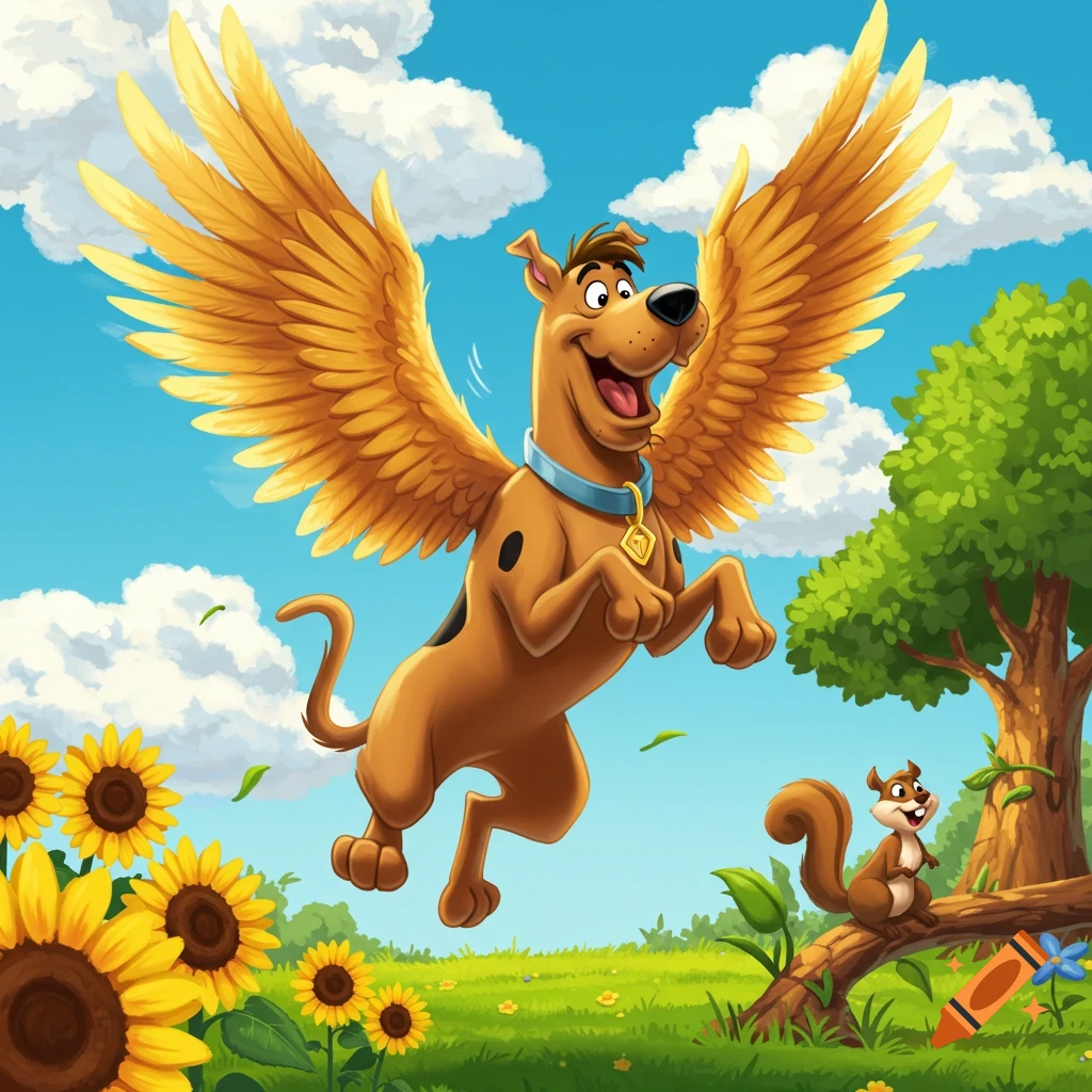 Cartoon Scooby Doo looking scared and desperate, peeking from behind a ...