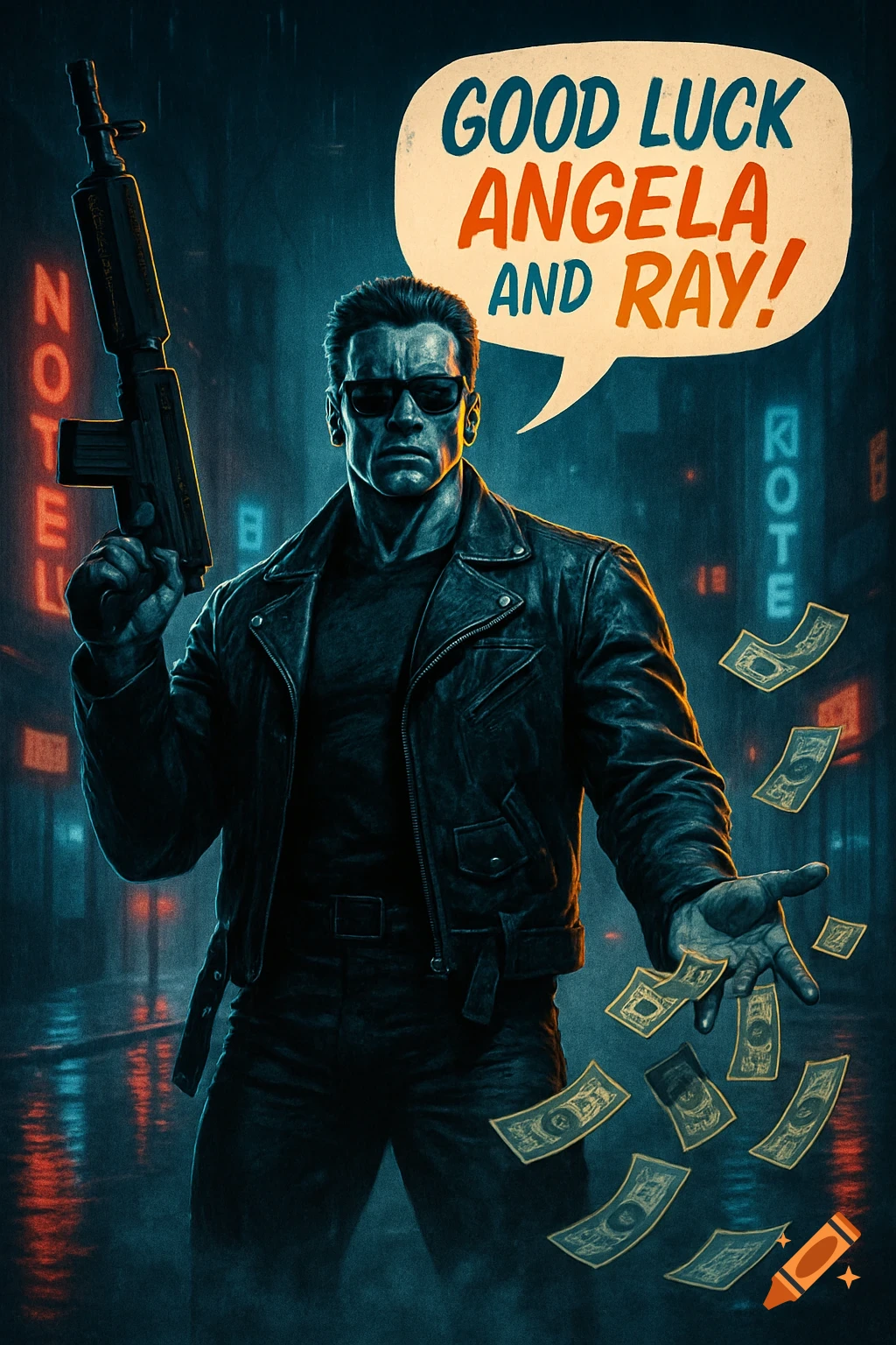 Action-packed poster art featuring a black man with sunglasses and a ...