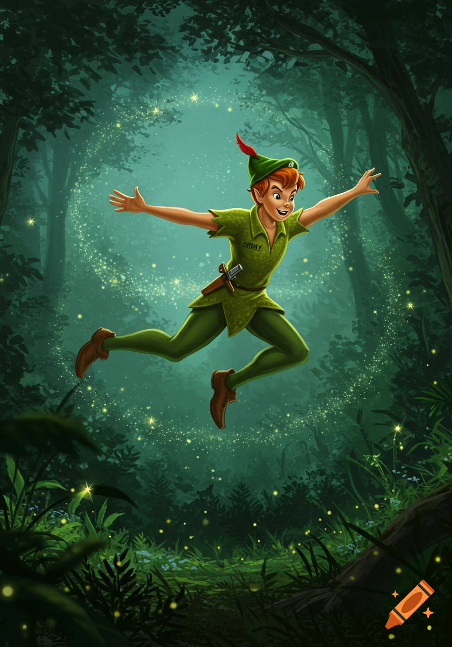 Cartoon Tinkerbell in a green dress, bubble helmet, and oxygen tank ...