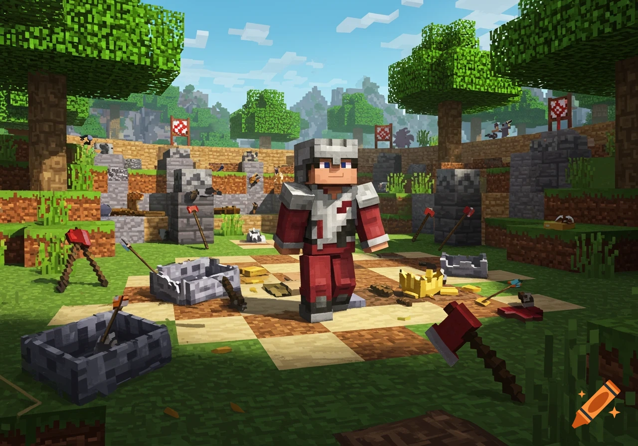 마인크래프트+눈골렘+이미지 created on Craiyon