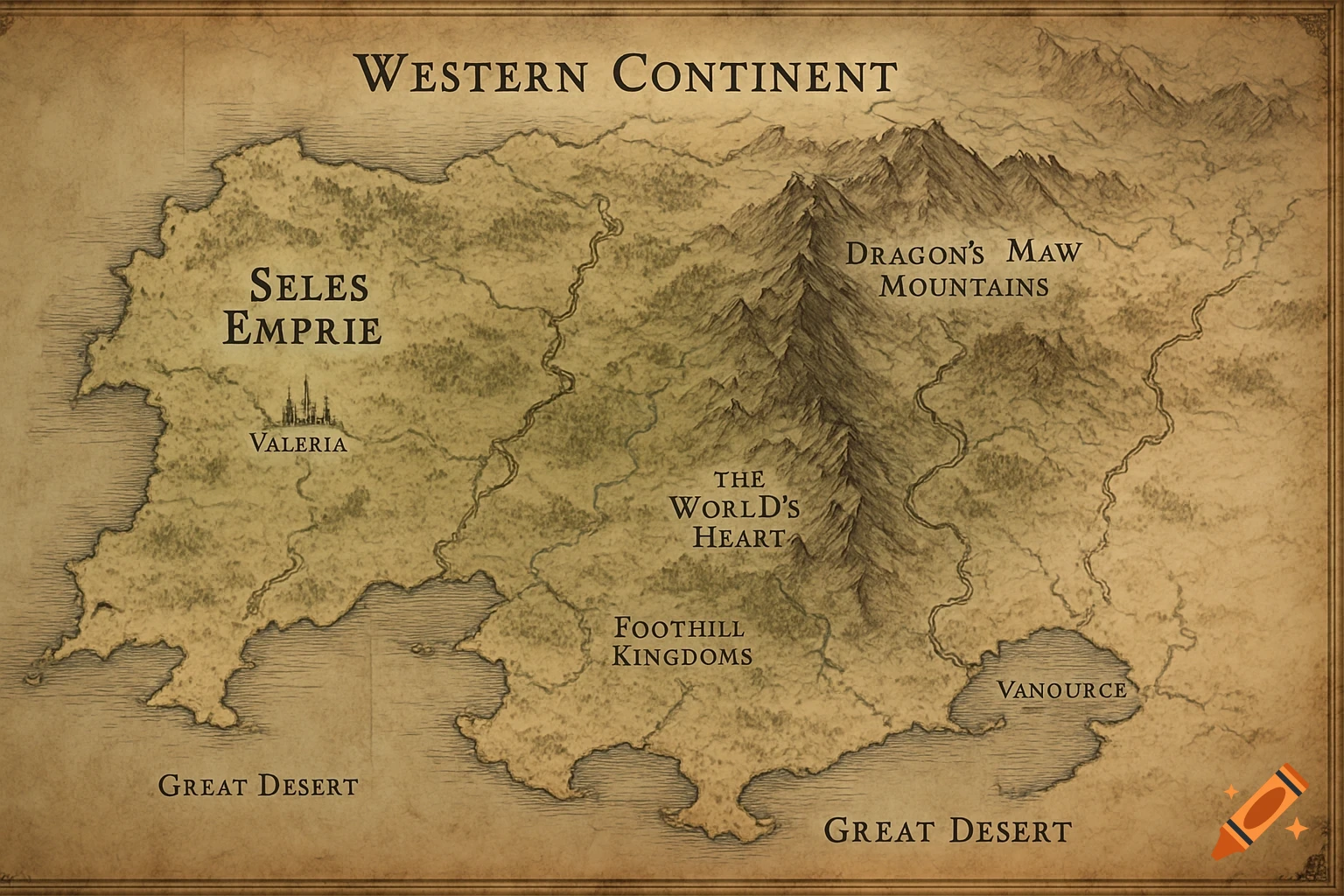 Dnd Map of Mountain Terrain created on Craiyon